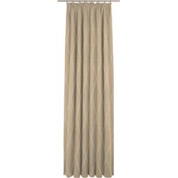Vorhang Adam, B:145cm H:245cm, beige, Jacquard, Baumwolle (Bio-Baumwolle), Wohnzimmer, Gardinen, "Casket Valdelana Light", aus 100% Bio-Baumwolle