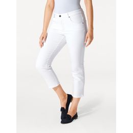 Heine Damen Röhrenjeans, weiß, Gr. 22, unifarben, 72% Baumwolle, 26% Polyester, 2% Elasthan, Miedereinsatz:15% Elasthan, 85% Polyamid, Jeans