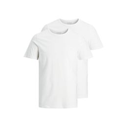 Jack & Jones JACK & JONES Herren T-Shirt "T-Shirt JACBASIC CREW NECK TEE 2PK 2er Pack", wei&szlig;, Gr. M, Obermaterial: 100% Baumwolle CO., Shirts