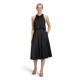 Vera Mont Damen Cocktailkleid "Damen Cocktailkleid mit Stehkragen", schwarz, festlich, Gr. 46, Satin, Obermaterial: 98% Polyester, 2% Elasthan.
