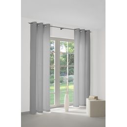 Vorhang WIRTH, B:132cm H:245cm, grau, Polyester, Wohnzimmer, Gardinen, "SUNBONE"