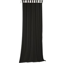 Vorhang WIRTH, B:130cm H:225cm, schwarz, Jacquard, Baumwolle, Polyester, Wohnzimmer, Gardinen, "Newbury"