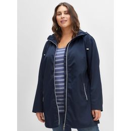 sheego Damen Outdoorjacke, blau, Gr. 44, unifarben, 65% Polyester, 35% Baumwolle, Jacken