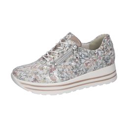 Waldl&auml;ufer WALDL&Auml;UFER Damen Plateausneaker "H-LANA", Gr. 8, bunt, Nappaleder, Nubukleder, gebl&uuml;mt, metallic, Schuhe, Schn&uuml;rer, Halbschuh, Komfortschuh,