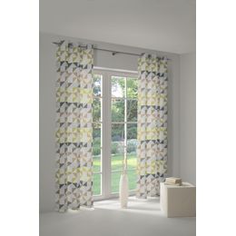 Vorhang WIRTH, B:132cm H:145cm, gr&uuml;n, Jacquard, Baumwolle, Polyester, Wohnzimmer, Gardinen, "Berlare"