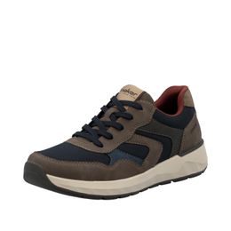 Rieker Herren Sneaker, Gr. 46, grau, Lederimitat, Schuhe, Schnürschuh, Halbschuh, Freizeitschuh mit weichem Schaftrand