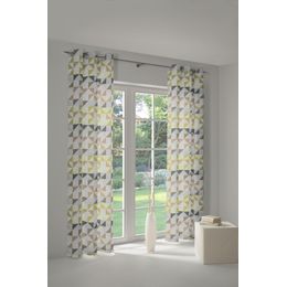 Vorhang WIRTH, B:132cm H:255cm, gr&uuml;n, Jacquard, Baumwolle, Polyester, Wohnzimmer, Gardinen, "Berlare"