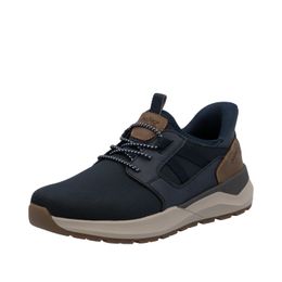 Rieker Herren Slip-On Sneaker "Ready2GO", Gr. 44, blau, Lederimitat, Textil, unifarben mit Farbeinsatz, Schuhe, Schlupfschuh, Halbschuh,