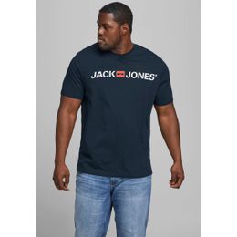Jack & Jones PlusSize Damen T-Shirt "CORP mit Print und bequemem Rundhals", blau, Gr. XXXL, JACK & JONES PLUSSIZE, bedruckt, Single Jersey, Obermaterial: 100% Baumwolle,