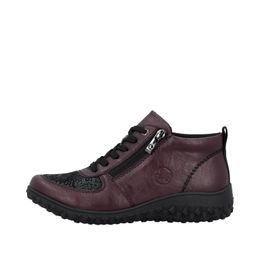 Rieker Damen Sneakerboots, Gr. 37, lila, Lederimitat, Schuhe, High Top Sneaker, Schn&uuml;rboots, Stiefelette mit weichem Schaftrand