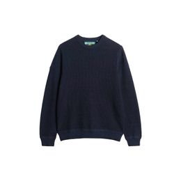 Superdry Herren Sweatshirt "Strickpullover Cotton Texture Jumper", blau, Gr. L, Obermaterial: 100% Baumwolle CO., Sweatshirts