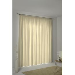 Vorhang WIRTH, B:127cm H:145cm, grau, Baumwolle, Wohnzimmer, Gardinen, "WIRTHNatur", 1-lagig