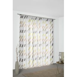 Vorhang WIRTH, B:132cm H:245cm, gr&uuml;n, Jacquard, Baumwolle, Polyester, Wohnzimmer, Gardinen, "Bray"