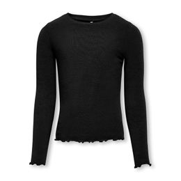 KIDS Only M&auml;dchen Langarmshirt "KOGAMOUR L/S TOP JRS", schwarz, Gr. 134, unifarben, Jersey, Obermaterial: 65% Polyester, 30% Viskose, 5% Elasthan,