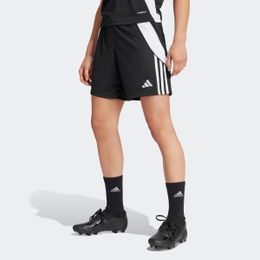 Damen Trainingsshorts "TIRO24 TRSHOW", schwarz-wei&szlig;, Gr. XS, adidas Performance, Obermaterial: 100% Polyester, Hosen