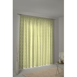Vorhang Adam, B:145cm H:175cm, gr&uuml;n, Jacquard, Baumwolle (Bio-Baumwolle), Wohnzimmer, Gardinen, "Retro Floret", aus 100% Bio-Baumwolle