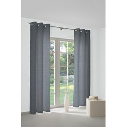 Vorhang WIRTH, B:132cm H:255cm, blau, Jacquard, Baumwolle, Polyester, Wohnzimmer, Gardinen, "Torbole"