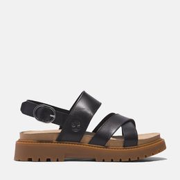 Timberland Damen Sandale "Clairemont Way CROSS STRAP SANDAL", Gr. 41, schwarz, Leder, Schuhe
