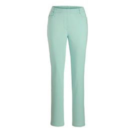 GOLDNER Damen Schlupfhose "Kurzgr&ouml;&szlig;e Baumwollhose mit Dehnbund", gr&uuml;n, Gr. 24, Obermaterial: 98% Baumwolle CO. 2% Elasthan EL., Hosen, Ohne