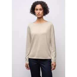 Street One Damen Strickpullover, beige, Gr. 40, unifarben, Stoff, 60% Viskose, 40% Baumwolle, Pullover, mit U-Boot-Ausschnitt