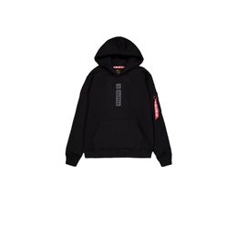 Herren Hoodie "Alpha Puff Print Hoodie", schwarz, Gr. S, Alpha Industries, Obermaterial: 80% Baumwolle, 20% Polyester, Sweatshirts