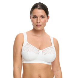 SuSa Damen Bügelloser BH "Classic", Gr. 80, weiß, Obermaterial: 54% Polyamid, 27% Baumwolle, 19% Elasthan, unifarben, BHs, Spitze, genähte Cups,