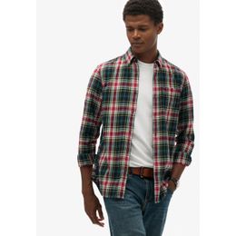 Superdry Herren Langarmhemd "VINTAGE CHECK SHIRT", gr&uuml;n, Gr. L, kariert, Web, Obermaterial: 100% Baumwolle, Hemden, kariertes Design, mit