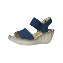 Fly London Damen Riemchensandale "Fly London Sandalen Leder", Gr. 41, blau, Leder, Schuhe
