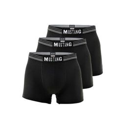 Mustang Herren Boxershorts "Boxershort Retroshorts True Denim 3er Pack 3er Pack", Gr. L, schwarz, Obermaterial: 95% Baumwolle CO. 5% Elasthan EL.,