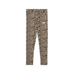 Puma M&auml;dchen Leggings "Essentials Graphic Animal Leggings M&auml;dchen", beige, Gr. 128, animal-print, 95% Baumwolle, 5% Elasthan, Hosen