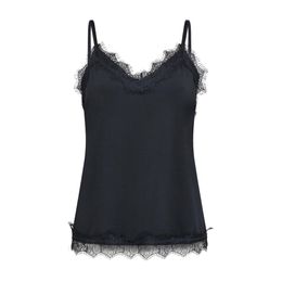 Freequent Damen Spitzentop "FQBICCO-ST", blau, Gr. L, unifarben, Web, Obermaterial: 95% Polyester, 5% Elasthan, Tops, mit Spaghetti-Tr&auml;gern