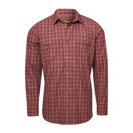 Herren Langarmshirt "HARRY Kent Hemd Langarm"rot check, Gr. XL, HERO by John Medoox, Flanell, 60% Baumwolle, 40% Polyester, Shirts, Regular Fit