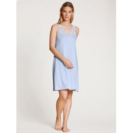 Calida Damen Nachthemd "Elegant Dreams", Gr. XS, blau, Obermaterial: 95% Modal (TENCEL ), 5% Elasthan, leicht transparent, unifarben, Kleider,