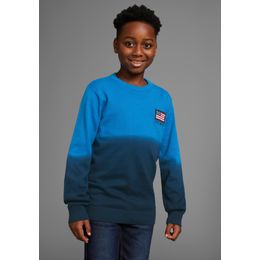 DELMAO Jungen Strickpullover "Modische Feinstrickpullover f&uuml;r Jungen", blau, Gr. 164, mehrfarbig, Strick, Obermaterial: 100% Baumwolle, Pullover, in