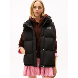 Tommy Jeans Damen Steppweste "TJW ALASKA GRID DOWN VEST", schwarz, Gr. S, unifarben, Web, Obermaterial: 100% Polyester, Westen