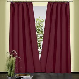 Weckbrodt-Gardinen Vorhang WECKBRODT, B:135cm H:180cm, rot, Baumwolle, Polyester, Wohnzimmer, Gardinen, "Sento", Baumwolle, blickdicht, matte Struktur, unifarben,