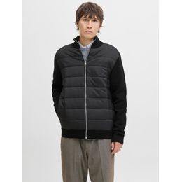 Jack & Jones JACK & JONES Herren Strickjacke "JJEPERFECT KNIT HYBRID CARDIGAN SN", schwarz, Gr. L, Strick, Obermaterial: 100% Baumwolle, Strickjacken