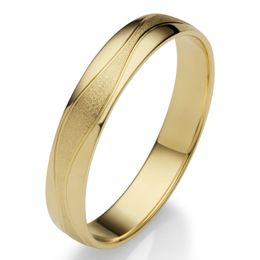 Firetti Damen Trauring "Schmuck Geschenk Gold 375 Hochzeit Ehering "LIEBE"", 66, ohne Brillant, Gelbgold 375, 4mm, gold, Gelbgold 375, Fingerringe,