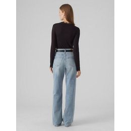 V&eacute;ro Moda VERO MODA Damen Langarmshirt "VMROSA LS HIGHNECK TOP JRS NOOS", schwarz, Gr. XS, unifarben, Jersey, Obermaterial: 95% Viskose, 5% Elasthan, Shirts,