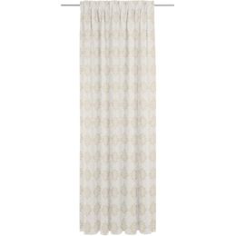 Vorhang Adam, B:142cm H:175cm, beige, Jacquard, Baumwolle, Wohnzimmer, Gardinen, "Romantic Puligny", aus 100% Bio-Baumwolle