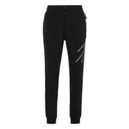Plein Sport Herren Jogginghose "Scratch", silber, Gr. 5XL, Obermaterial: 88% Baumwolle, 12% Polyester, Hosen