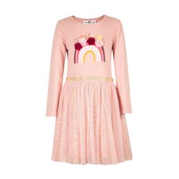 happy girls M&auml;dchen Jerseykleid, rosa, Gr. 98, Glitzermuster, bedruckt, Single Jersey, Obermaterial: 95% Baumwolle, 5% Elasthan. Futter: 100%