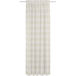 Vorhang Adam, B:142cm H:255cm, beige, Jacquard, Baumwolle, Wohnzimmer, Gardinen, "Romantic Puligny", aus 100% Bio-Baumwolle