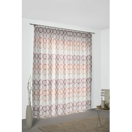 Vorhang WIRTH, B:132cm H:175cm, orange, Jacquard, Baumwolle, Polyester, Wohnzimmer, Gardinen, "Zirbello"