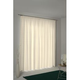 Vorhang Adam, B:145cm H:175cm, beige, Jacquard, Baumwolle (Bio-Baumwolle), Wohnzimmer, Gardinen, "Urban Cactus", aus 100% Bio-Baumwolle