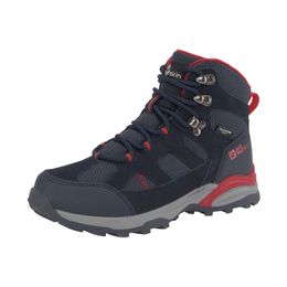 Jack Wolfskin Kinder Wanderschuh "TRAIL HIKER TEXAPORE MID K", Gr. 32, blau, Leder, Textil, Schuhe, wasserdicht, Trekkingschuh