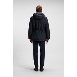 BOSS Orange Herren Parka "Osiass", blau, Gr. 48, unifarben, Web, Obermaterial: 100% Polyester, Jacken, relaxed fit, mit wattierter Kapuze, verdeckter
