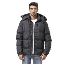 Cipo & Baxx CIPO & BAXX Herren Winterjacke "Winterjacke", schwarz, Gr. XXXL, unifarben, Stoff, 100% Polyester, Jacken, mit modischen Schriftzug