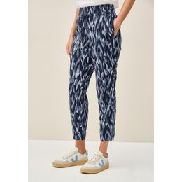 Cecil Damen Stoffhose, blau, Gr. XXL, gemustert, Stoff, 100% Viskose, Hosen, im Loose Fit