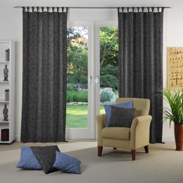 Vorhang WIRTH, B:270cm H:245cm, grau, Chenille, Polyacryl, Polyester, Wohnzimmer, Gardinen, "Toco-Ranke"